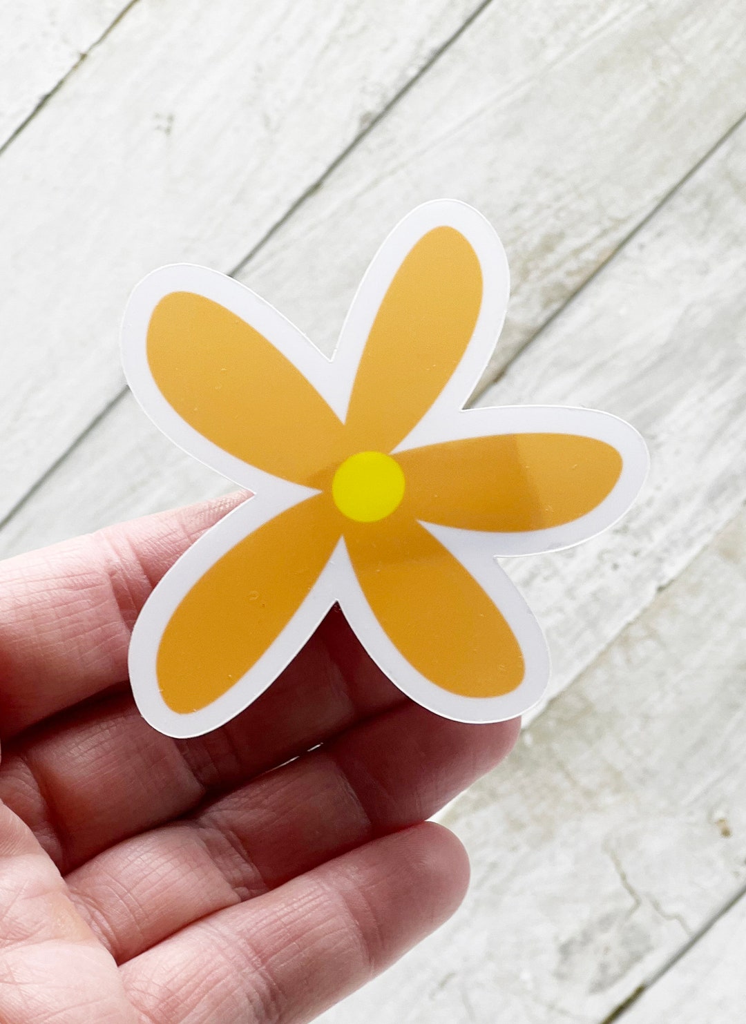 Orange Flower Sticker: Weatherproof Laptop Decal - Etsy