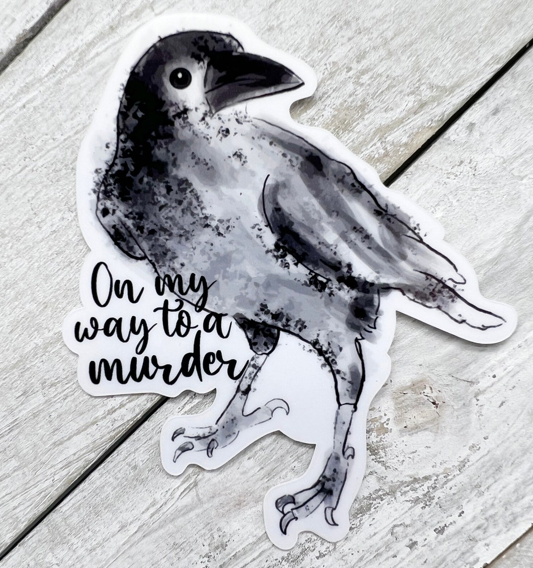 Murder of Crows, Bird Decal, Weatherproof Label, Sticker for Water ...