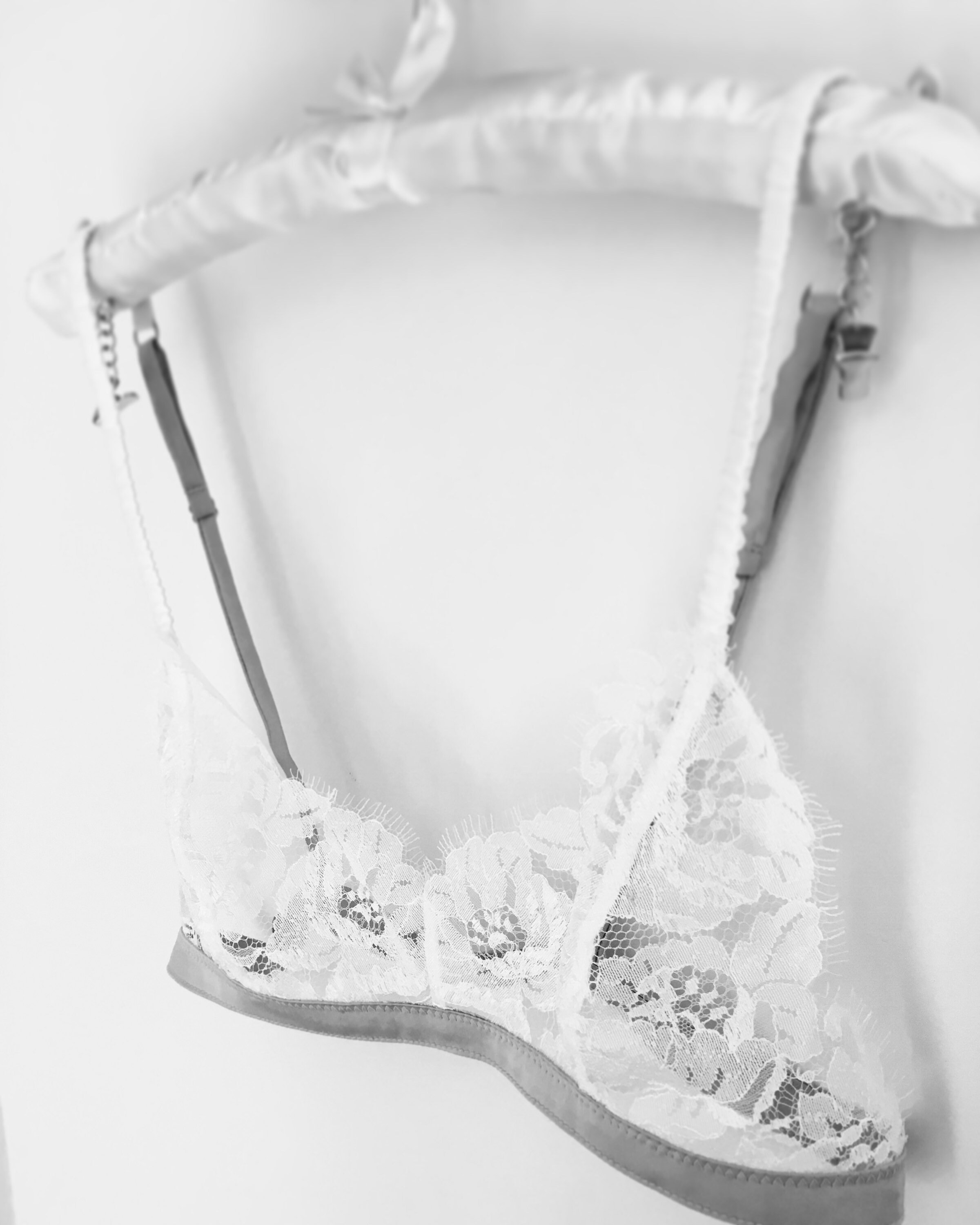 Eyelash Lace Bralette With Silk Satin & French Leavers Lace Luxurious ...