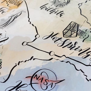 Digital Custom Map: Handwriting, Calligraphy, Watercolors - Etsy