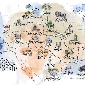 Digital Custom Map: Handwriting, Calligraphy, Watercolors - Etsy