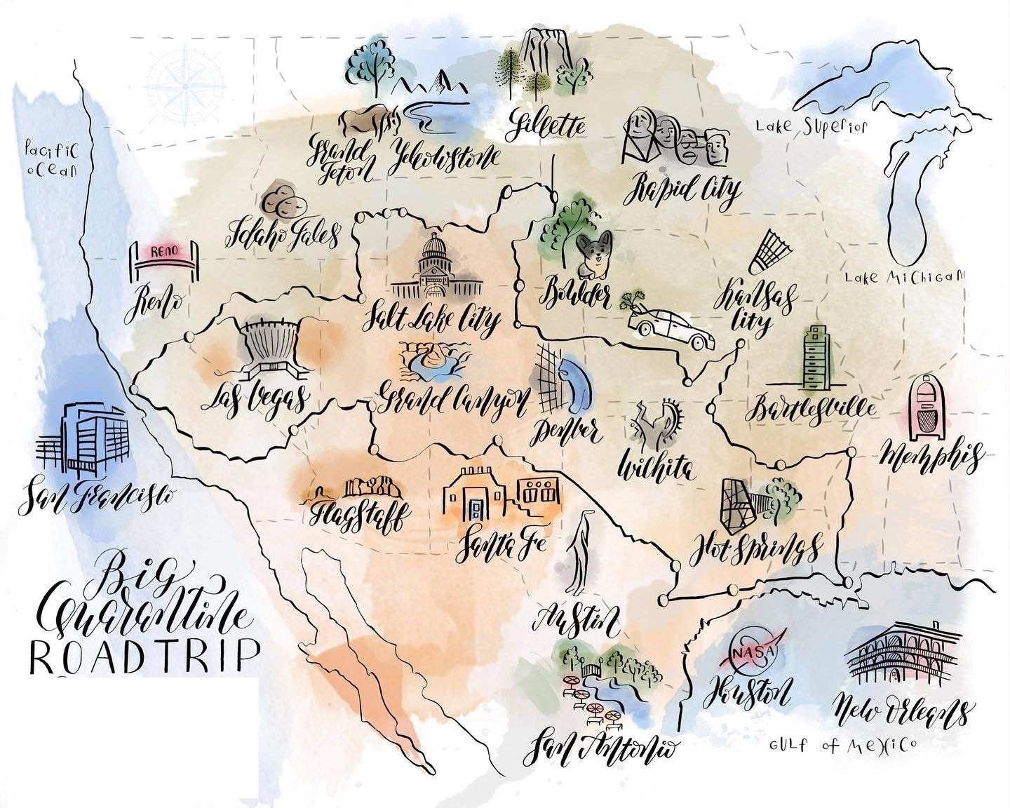 Digital Custom Map: Handwriting Calligraphy Watercolors - Etsy