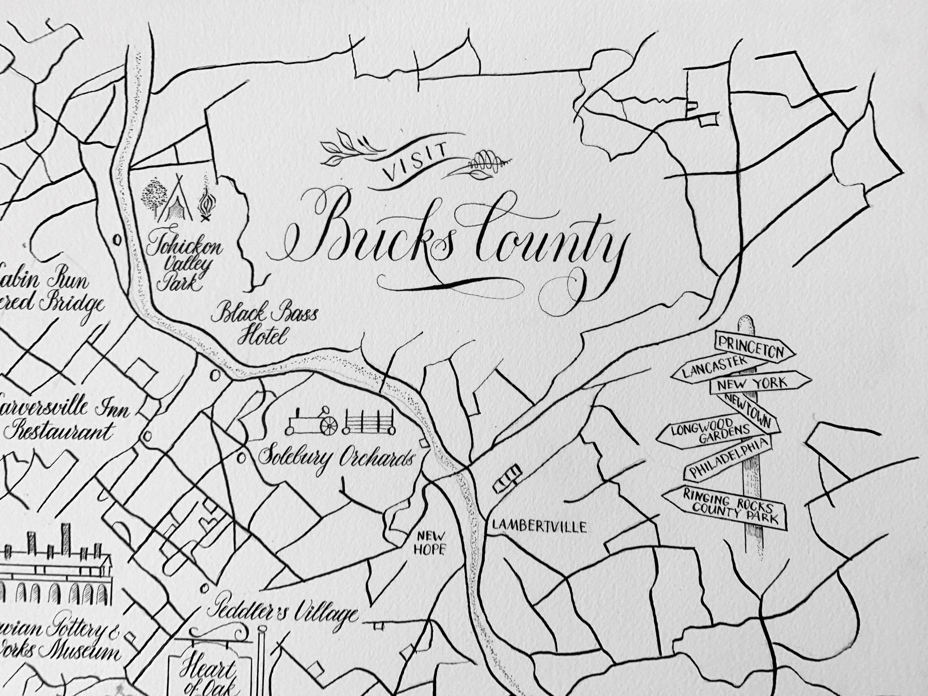 Custom Map of Your Favorite Place: Handwriting, Calligraphy - Etsy