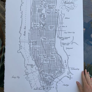 Custom Map of Your Favorite Place: Handwriting Calligraphy | Etsy