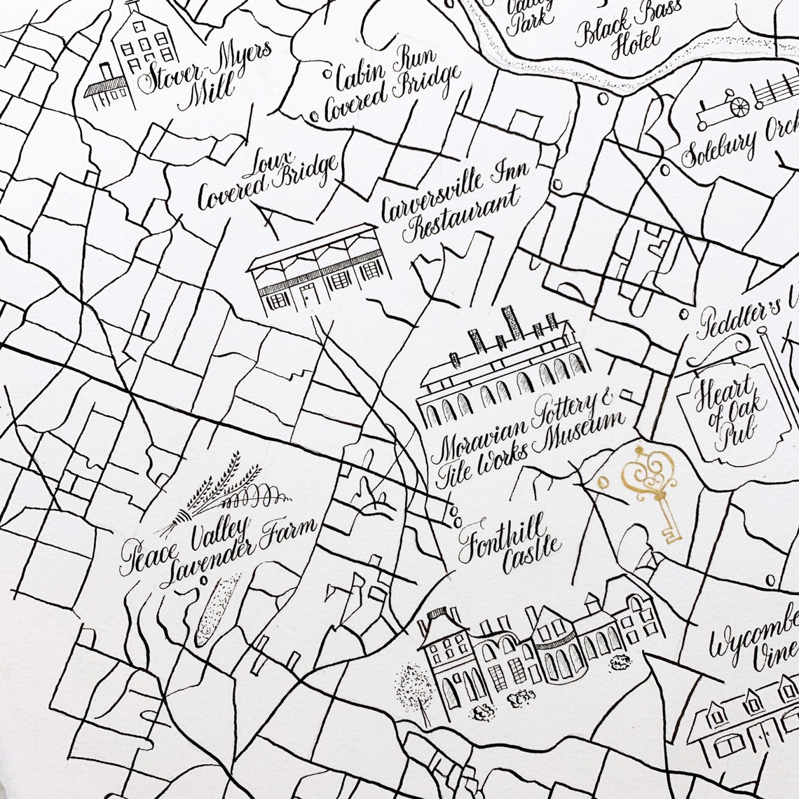 Custom Map of Your Favorite Place: Handwriting, Calligraphy - Etsy