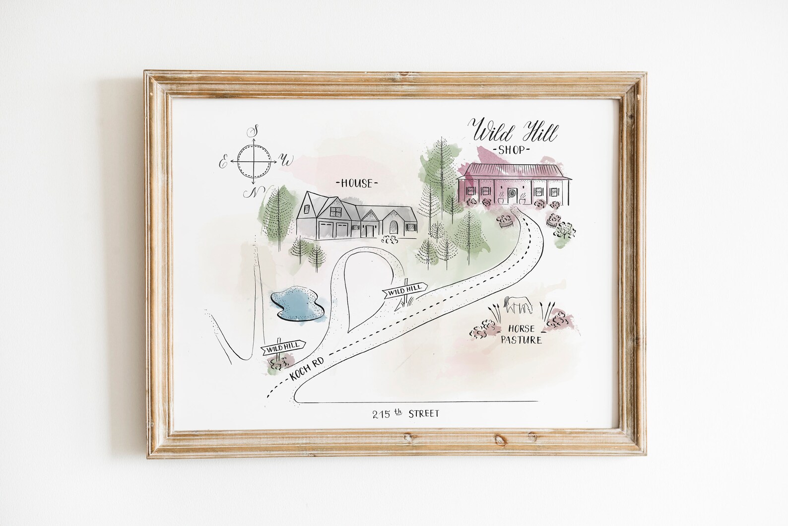 Digital Custom Map: Handwriting Calligraphy Watercolors | Etsy