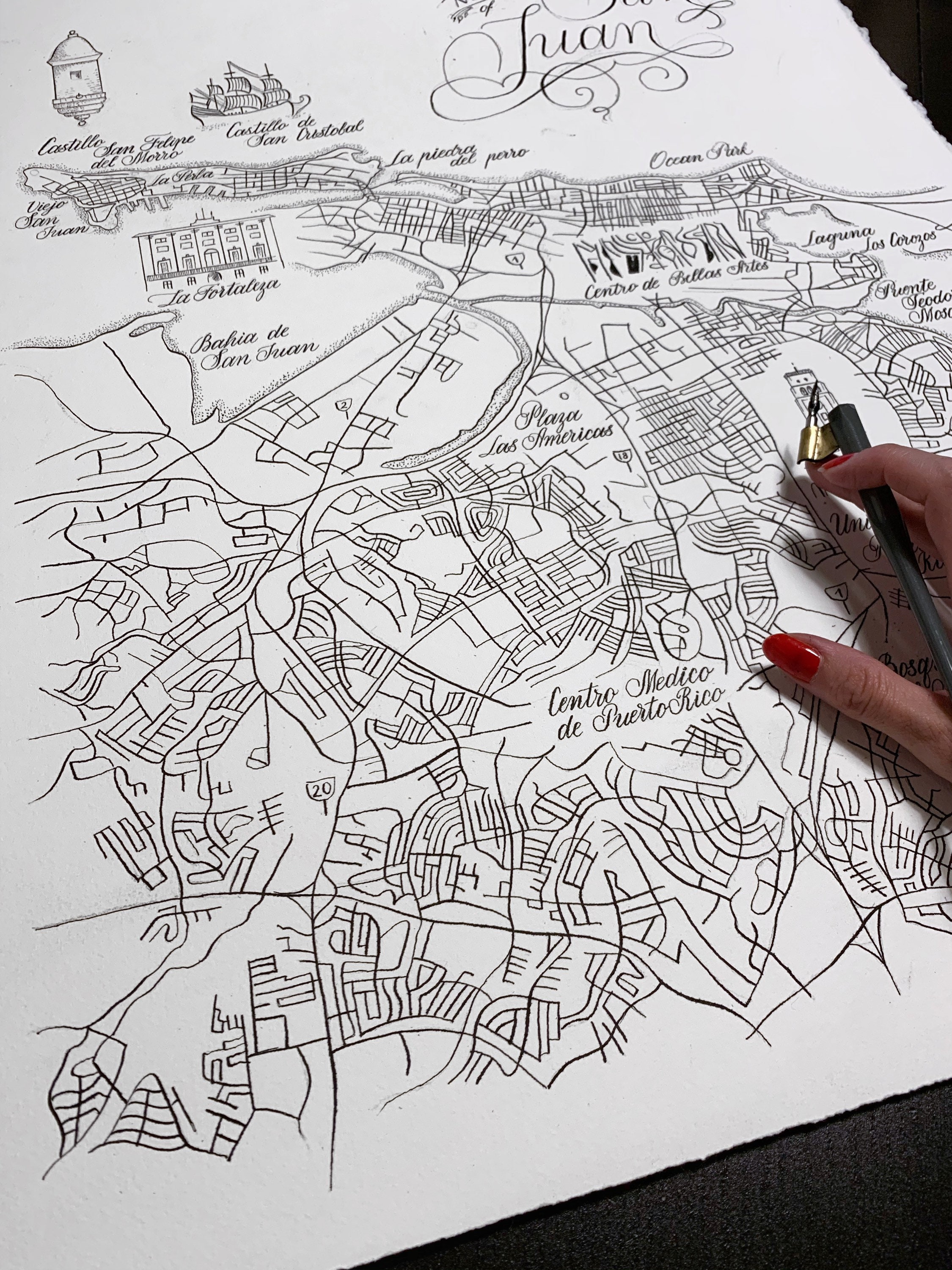 Custom Map of Your Favorite Place: Handwriting, Calligraphy - Etsy