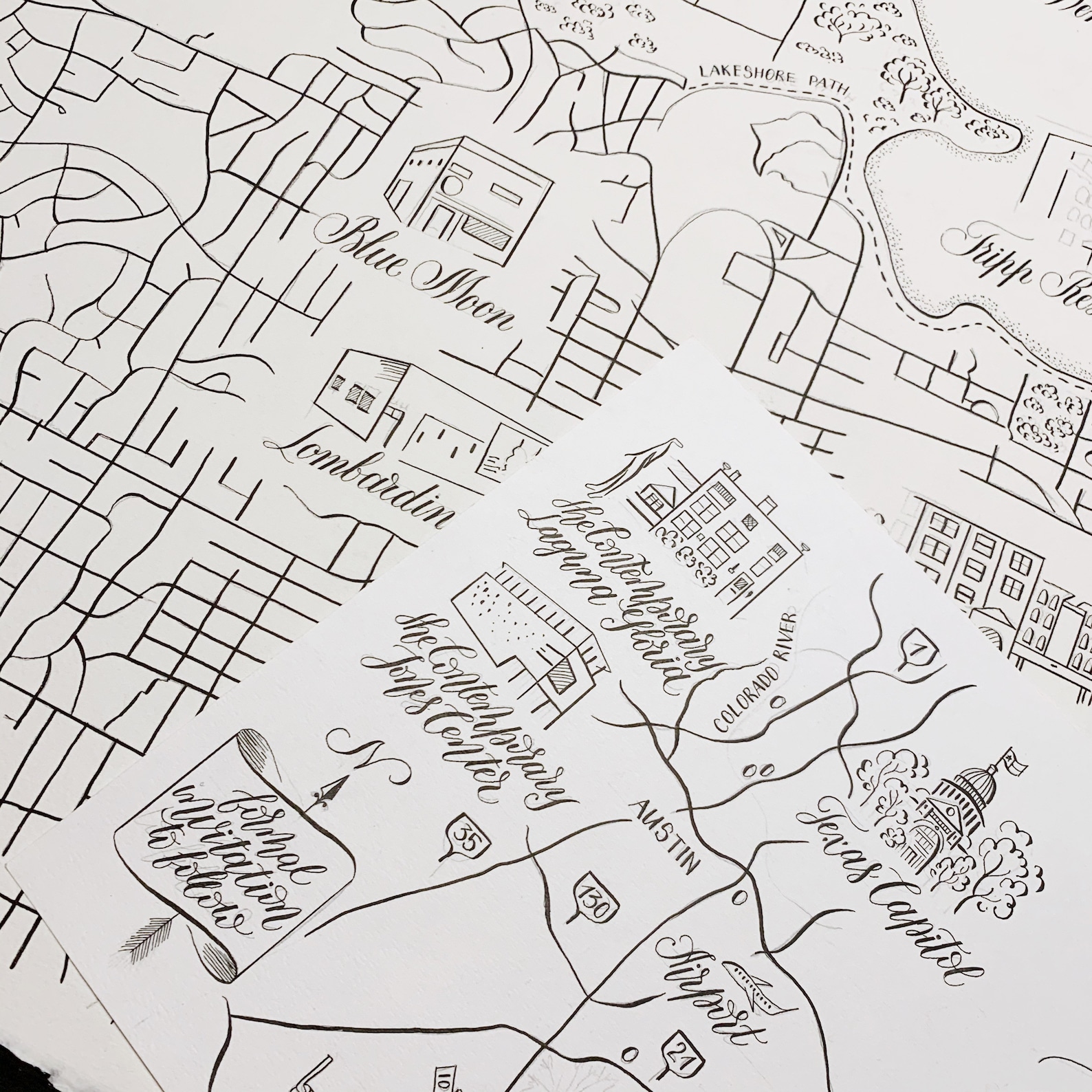 Custom Map of Your Favorite Place: Handwriting Calligraphy | Etsy