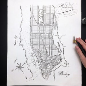 Custom Map of Your Favorite Place: Handwriting, Calligraphy - Etsy