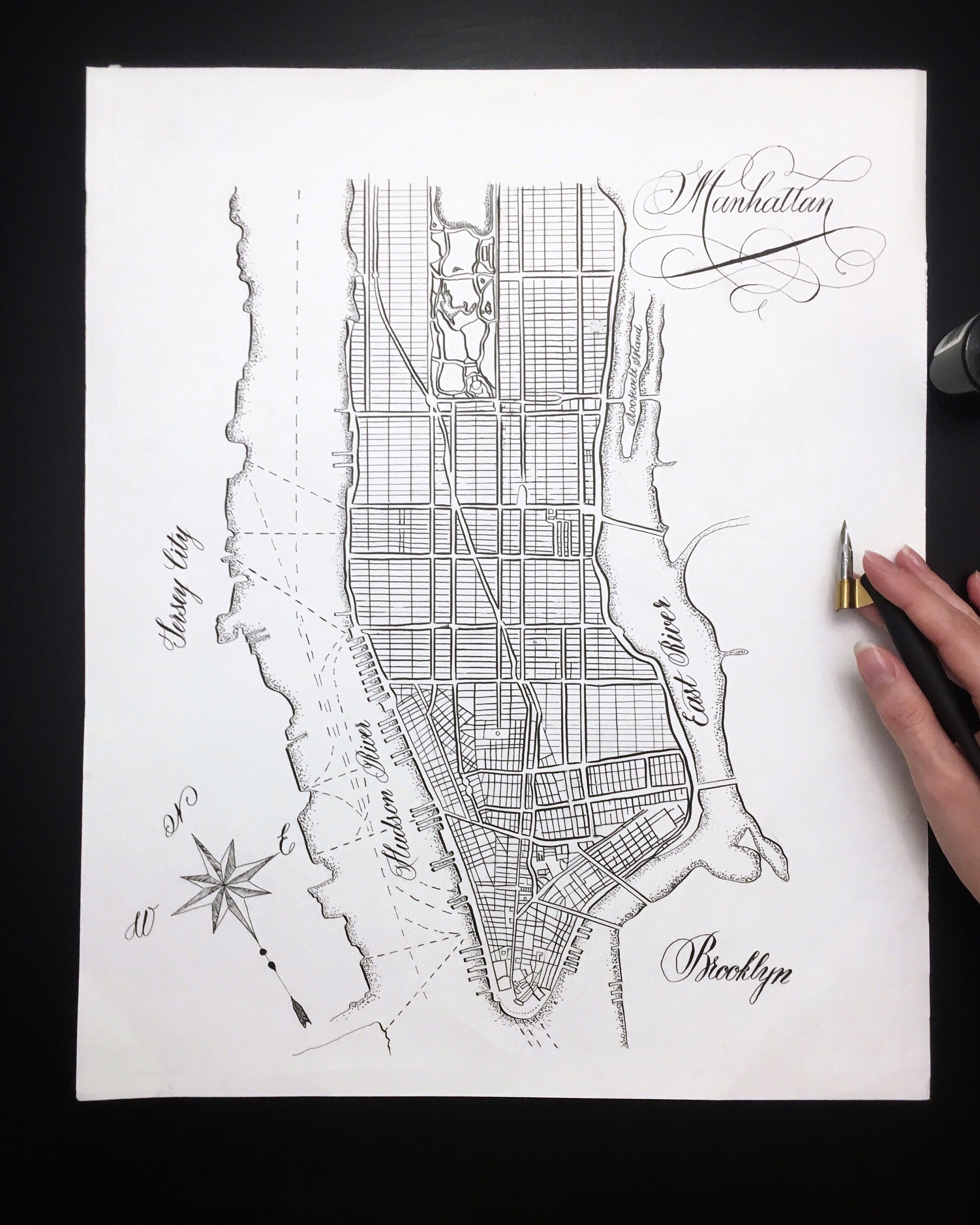 Custom Map of Your Favorite Place: Handwriting, Calligraphy - Etsy