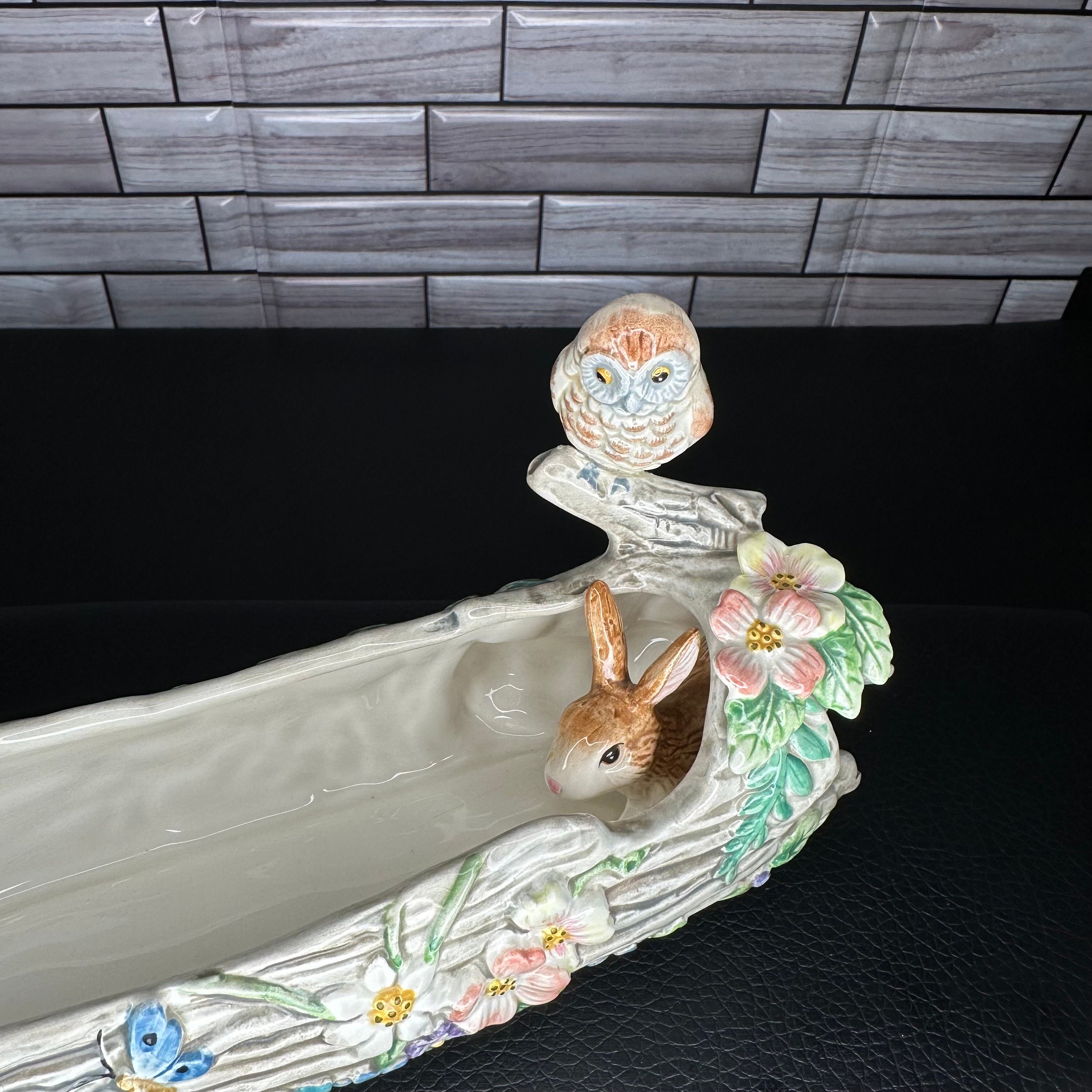 Fitz & Floyd Woodland Spring Cracker Server Boat AS IS - Etsy