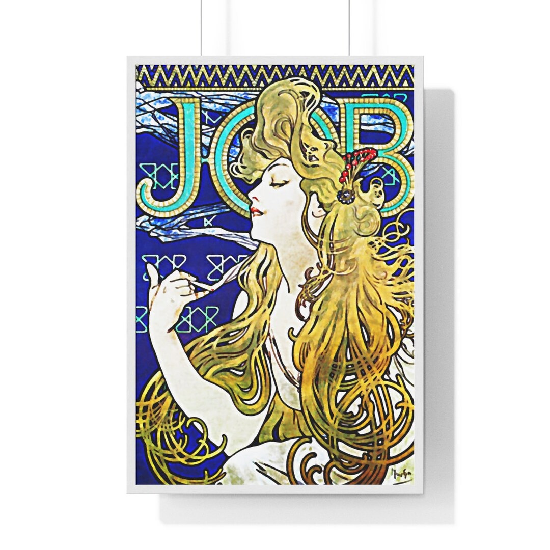 Alfons Mucha Poster for JOB Cigarette Papers 1898 Art Nouveau - Etsy