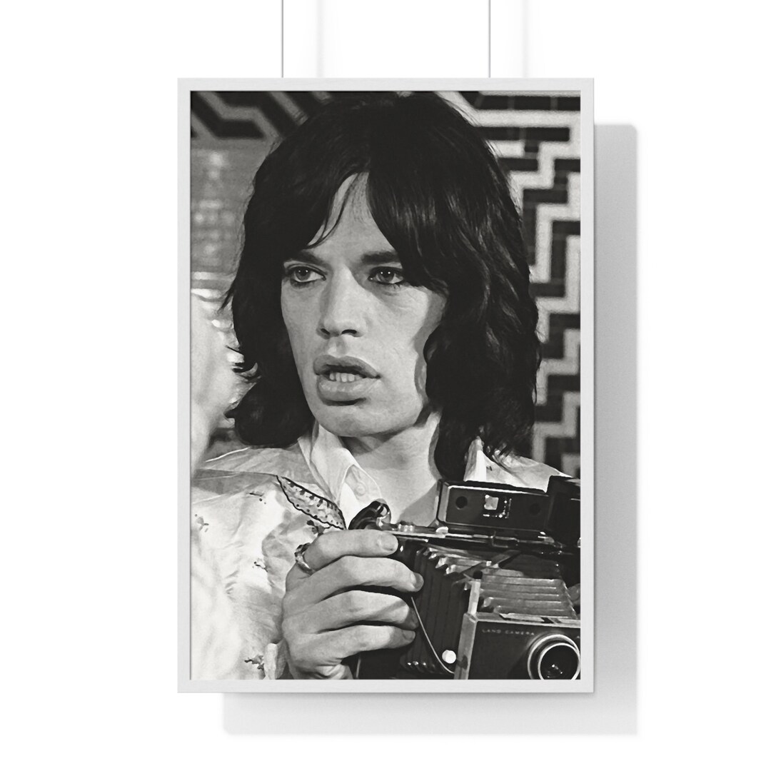 Mick With Polaroid, Rolling Stones Poster, Mick Jagger Print, Rock and ...