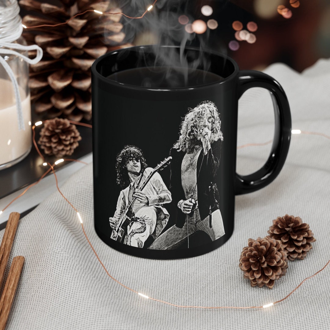 Jimmy Page, Robert Plant, Led Zeppelin, Black Mug, Jimmy Page Mug ...