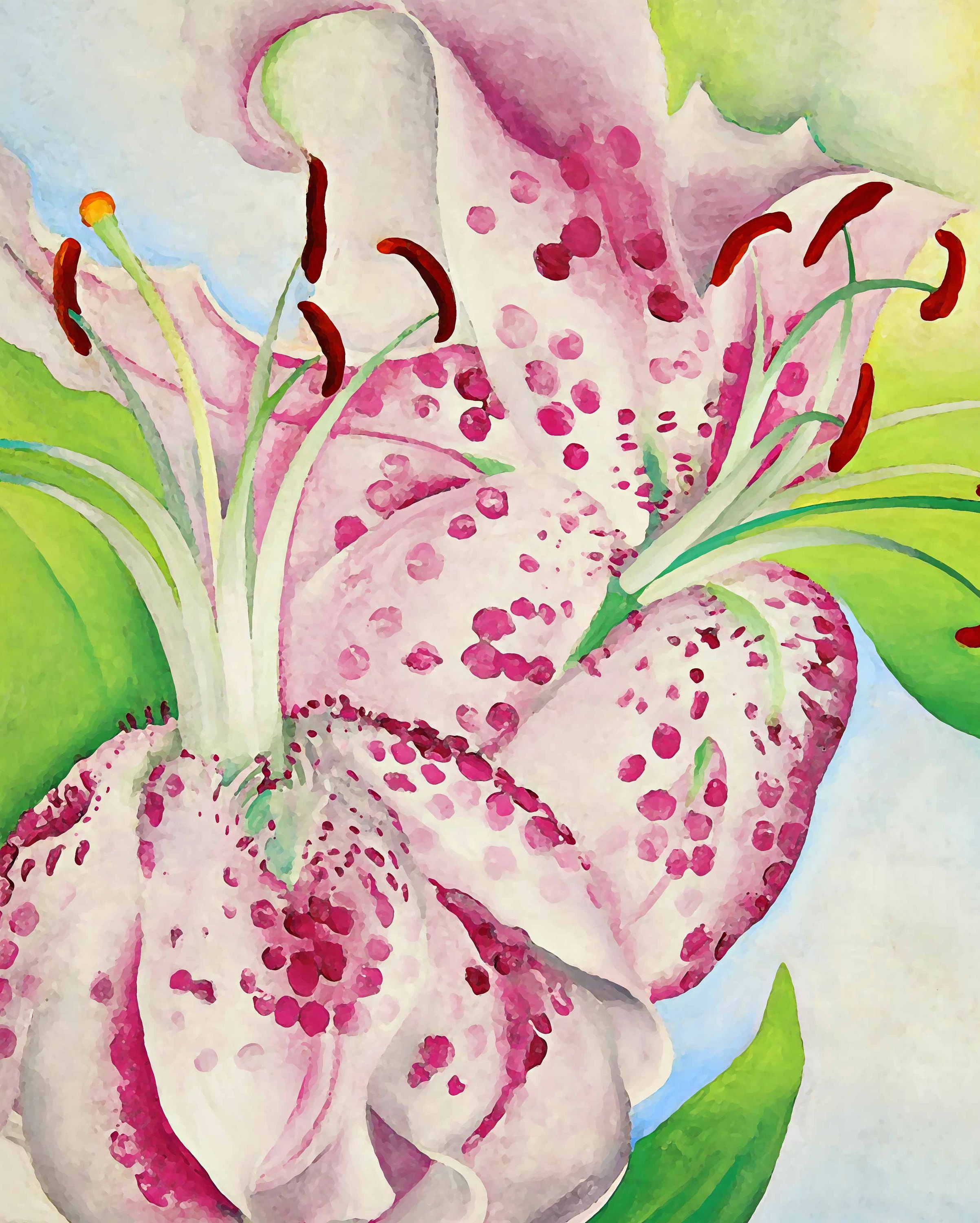 Georgia O'keeffe Pink Spotted Lilies Art Print American - Etsy