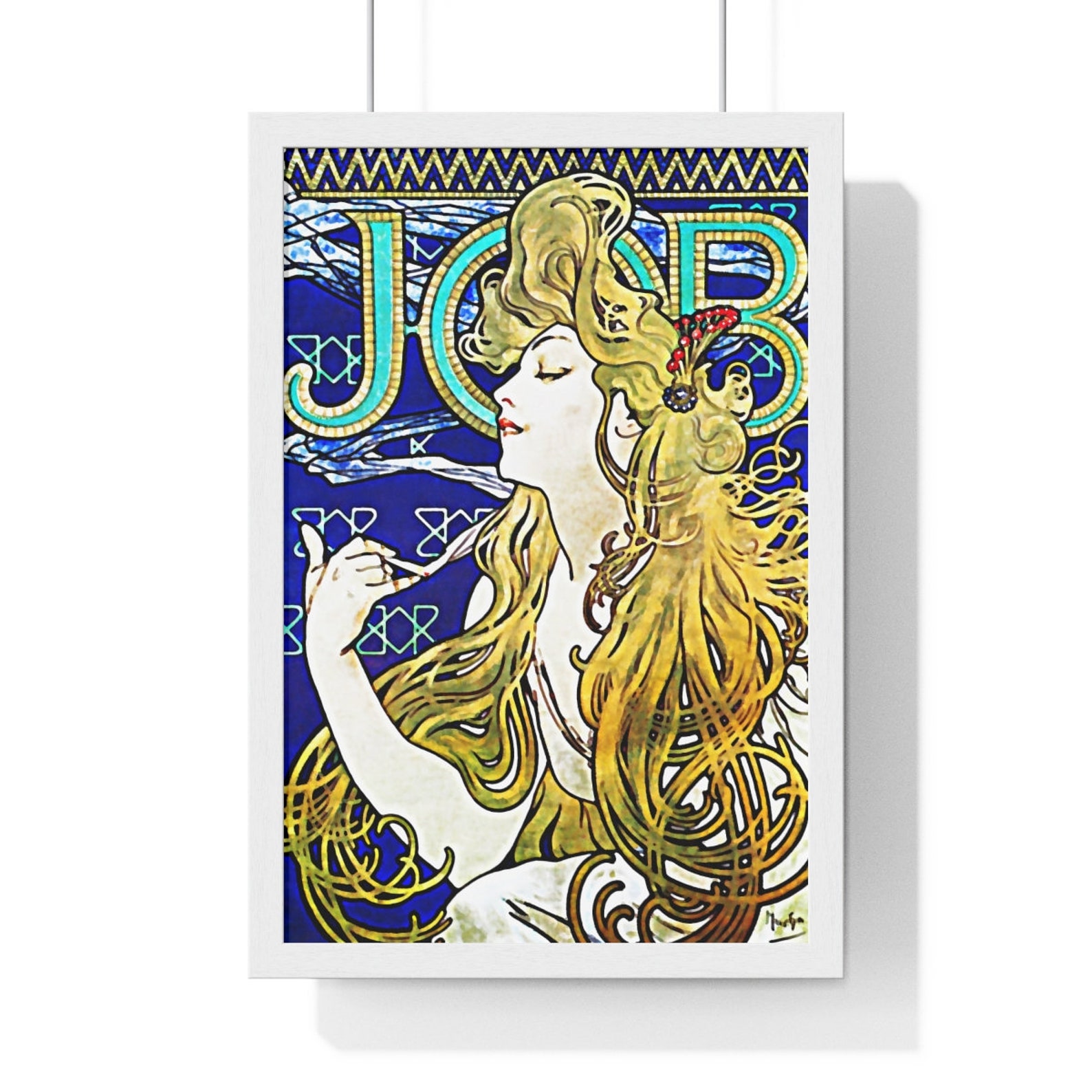 Alfons Mucha Poster for JOB Cigarette Papers 1898 Art Nouveau - Etsy