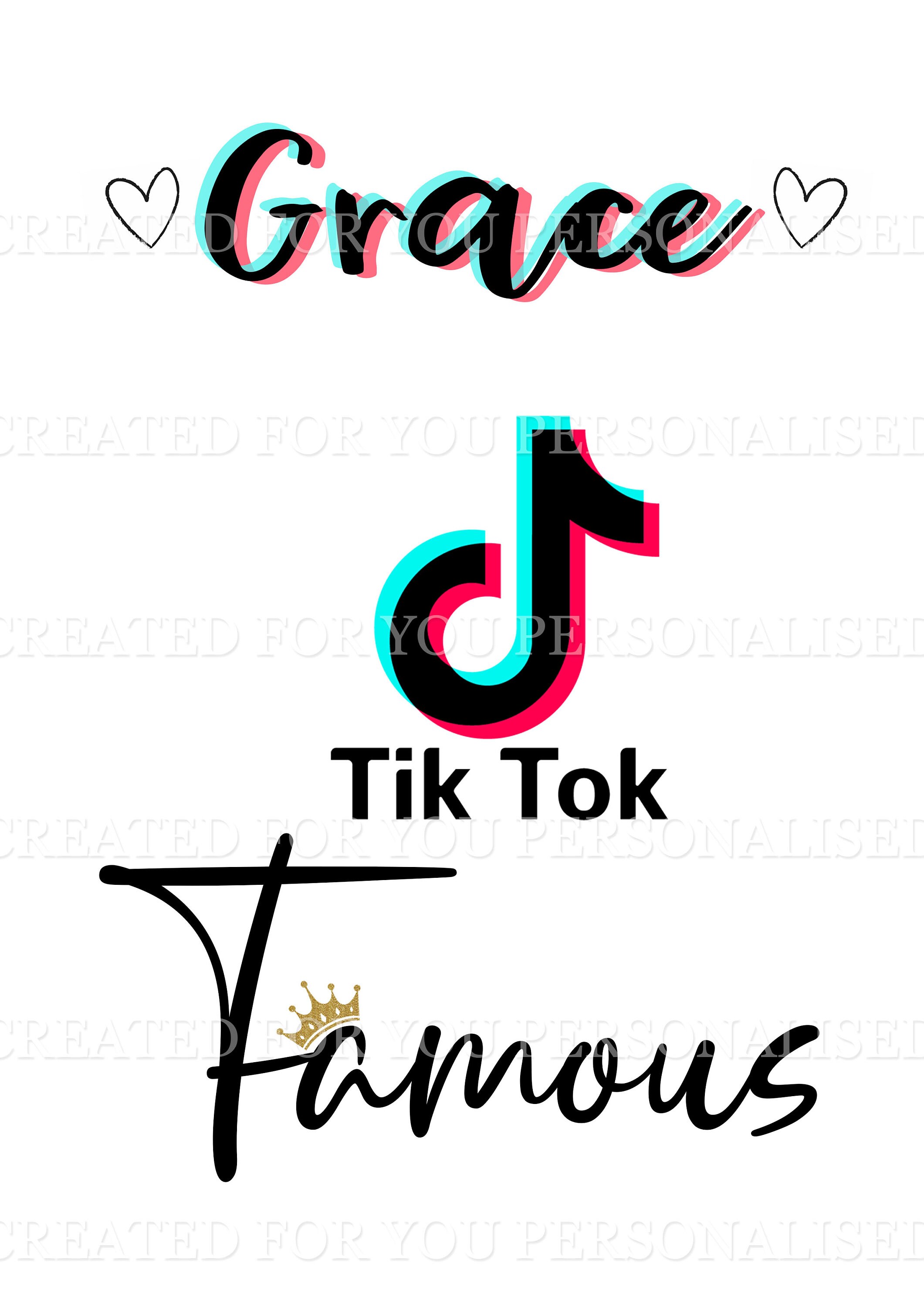 TIKTOK A4 PRINT ONLY Tick Tok Tik Tok Gift Present Birthday | Etsy