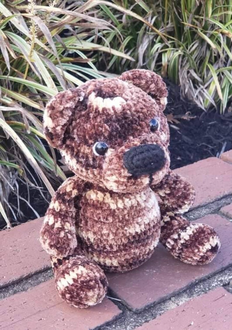Velvet Teddy Bear -crochet Stuffed Animal -crochet Bear -cuddly Bear - Etsy