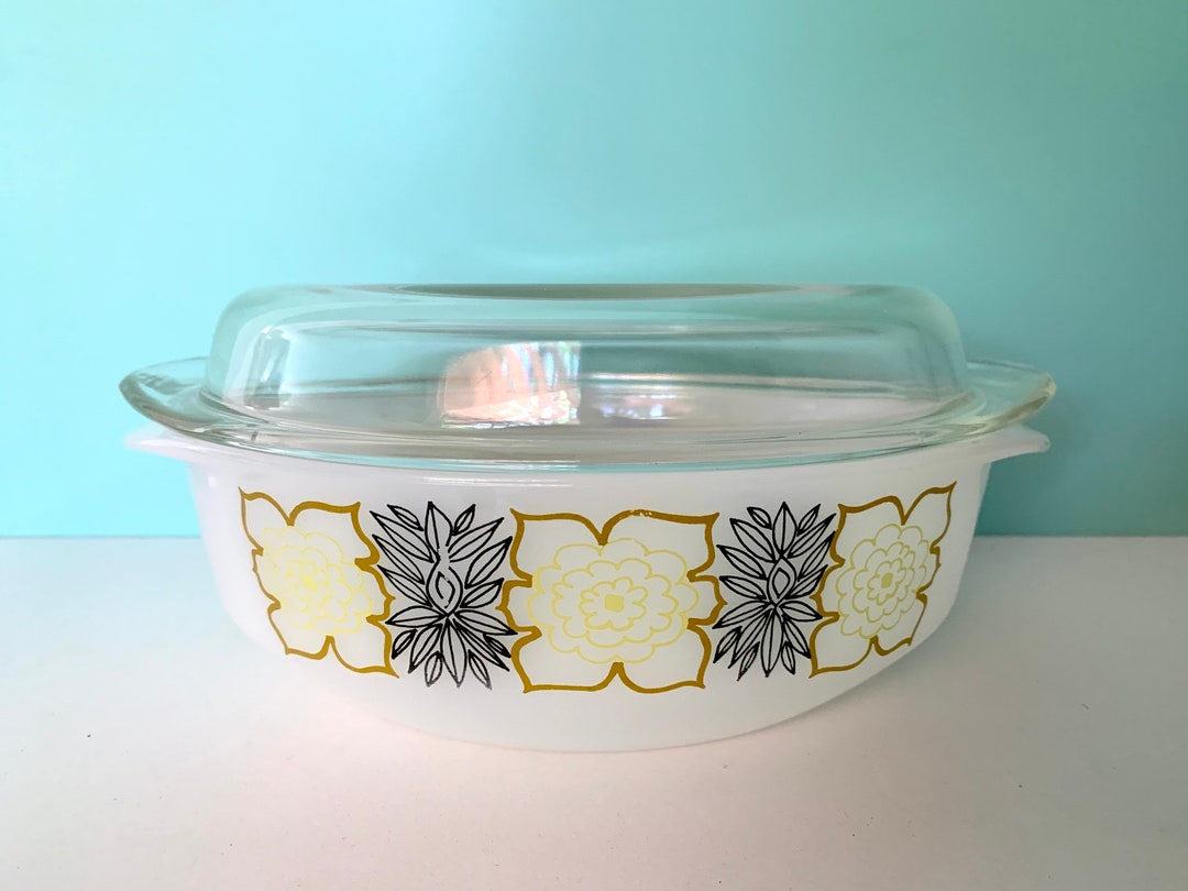 RARE Agee Crown Pyrex Jungle Blooms Promotional Round Casserole - Etsy