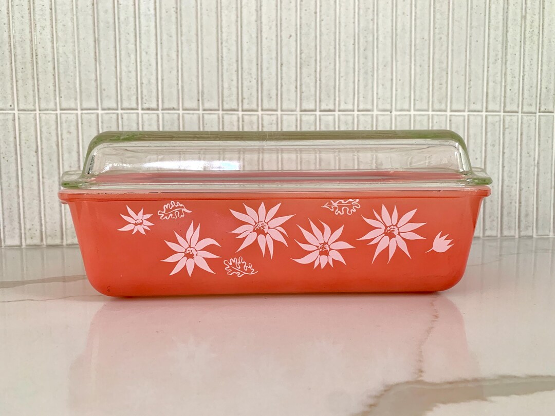 Agee Pyrex Pink Flannel Flower Oblong Casserole - Etsy