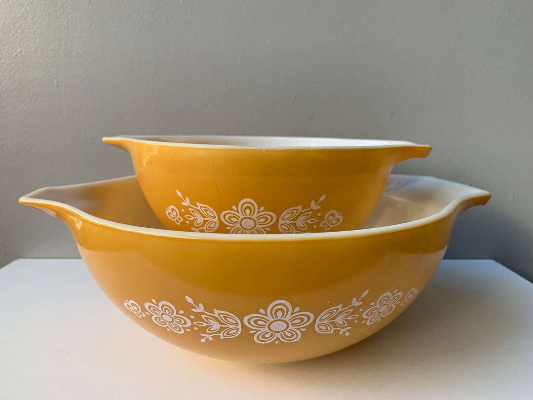 Vintage Pyrex Butterfly Gold Cinderella Bowls 442 444 - Etsy