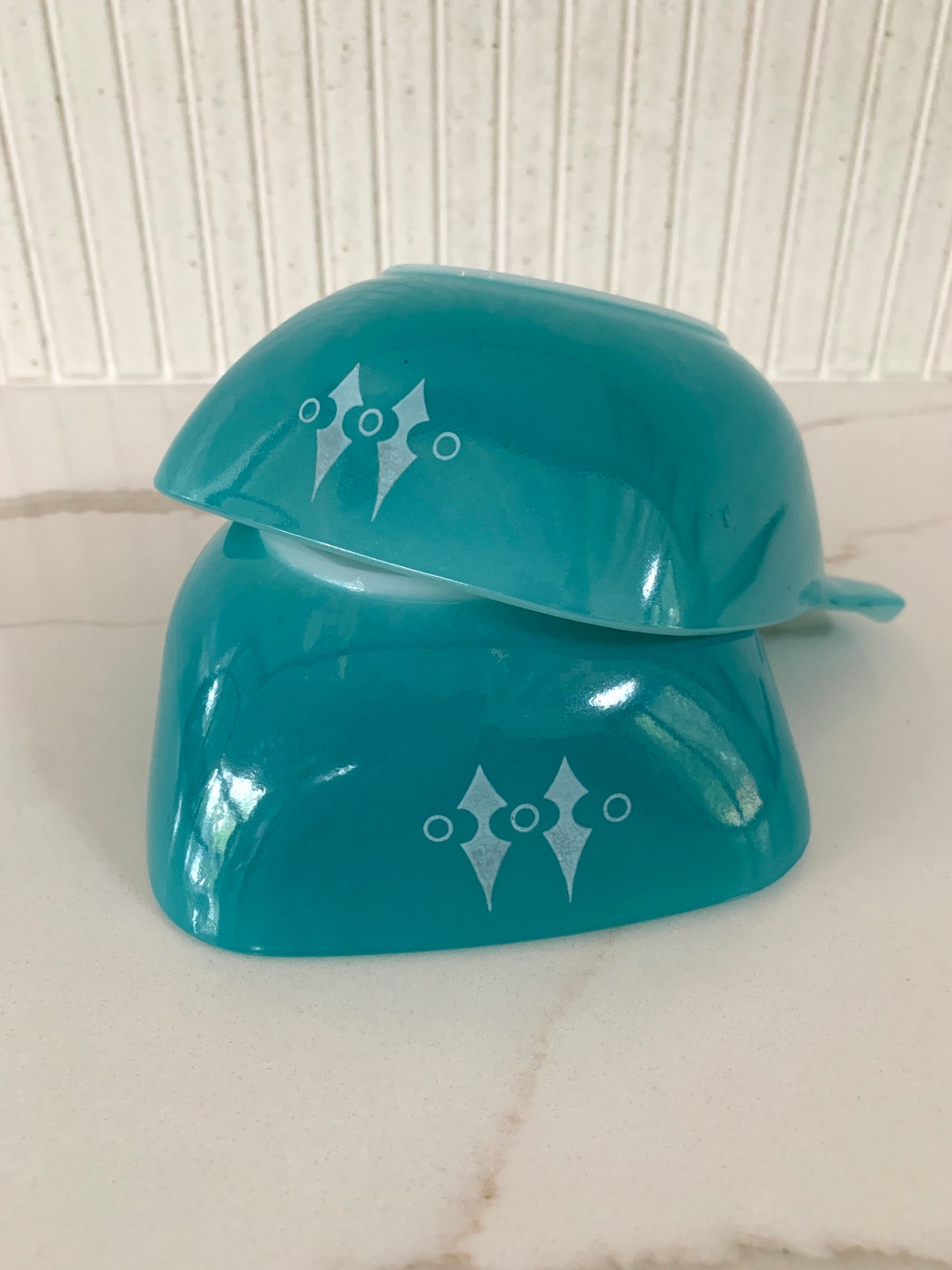 RARE Agee Crown Pyrex Turquoise Picket Fence Ramekins - Etsy