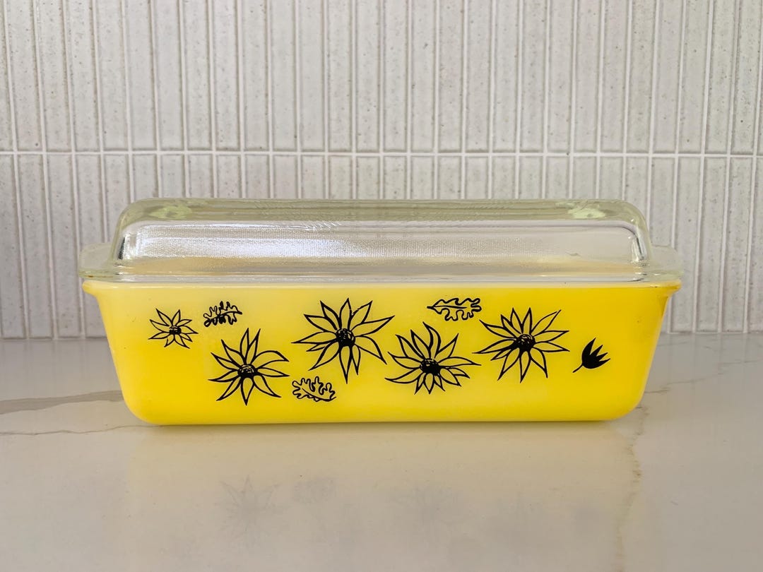 Agee Pyrex Yellow Flannel Flower Cob 400 Casserole - Etsy