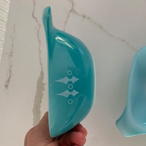 RARE Agee Crown Pyrex Turquoise Picket Fence Ramekins - Etsy