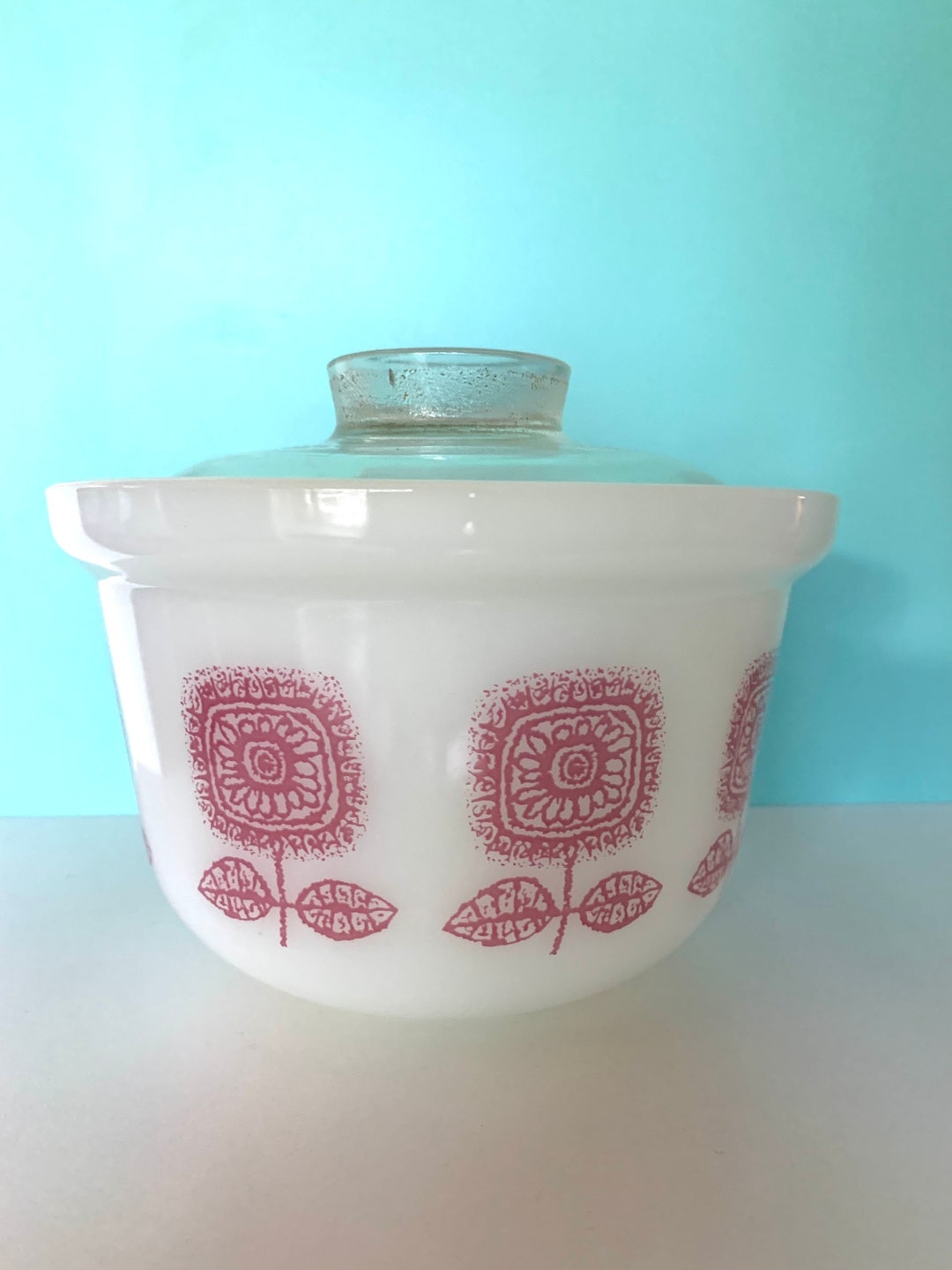 Agee Crown Pyrex Spanish Pink Purple Large Tubby - Etsy