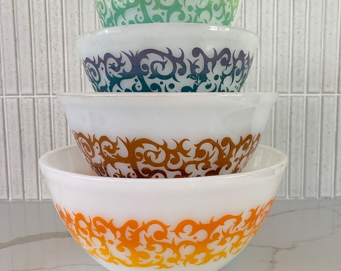 Agee Australian Pyrex Bramble Nesting Bowl Set - Etsy