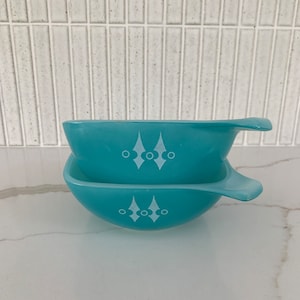 RARE Agee Crown Pyrex Turquoise Picket Fence Ramekins - Etsy