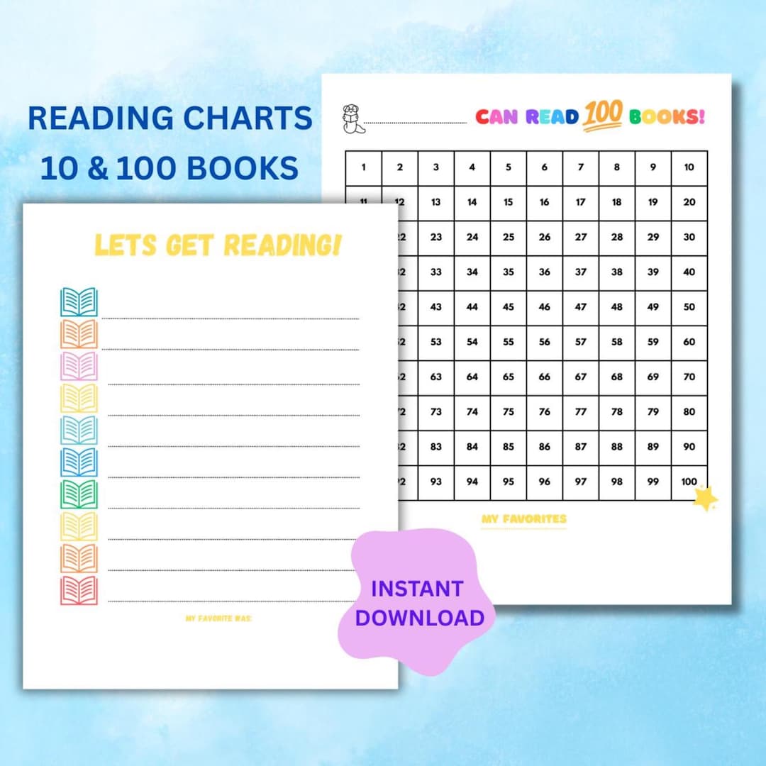 Reading Log for Kids: Reading Tracker Chart (digital Download) - Etsy