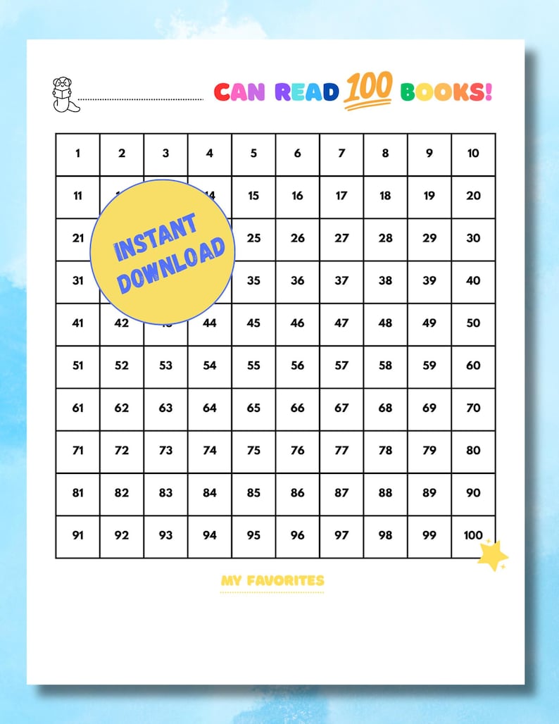 Reading Log for Kids: Reading Tracker Chart (digital Download) - Etsy