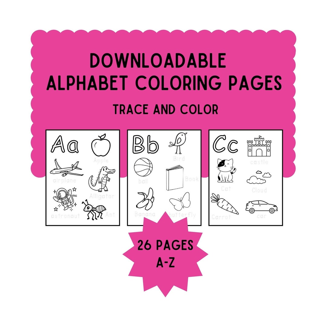 ABC Coloring Pages for Kids, Tracing, Coloring, Alphabet, Printable ...