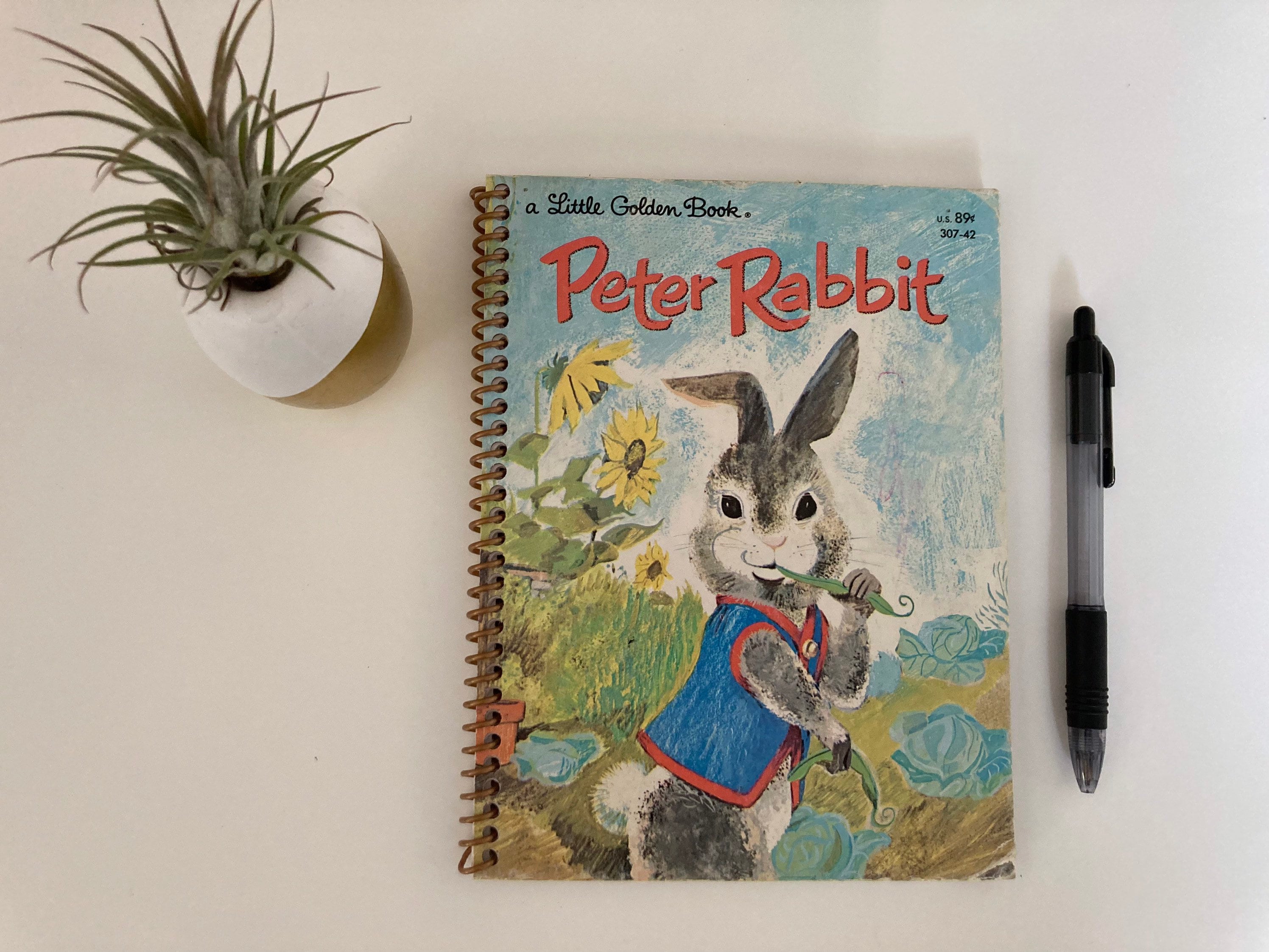 Paper Little Golden book Peter rabbit journal handmade. Mixed Media ...
