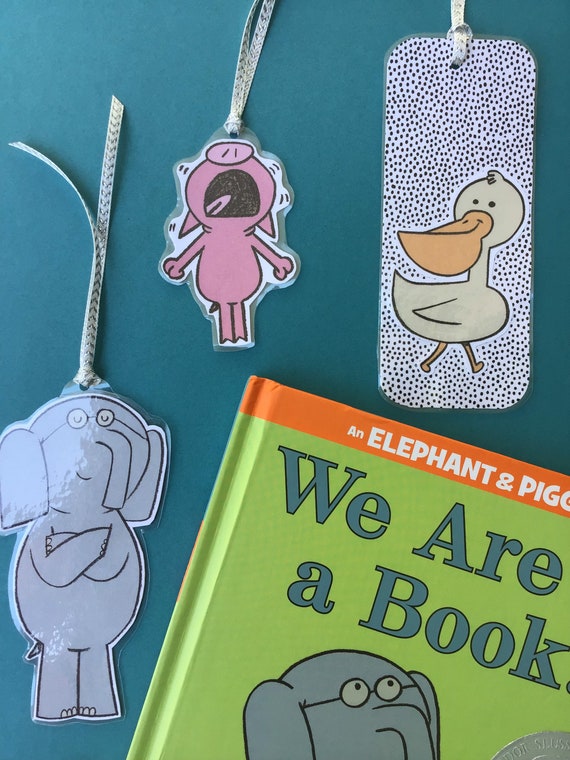 Elephant & Piggie Bookmarks Elephant and Piggie Mo Willems - Etsy