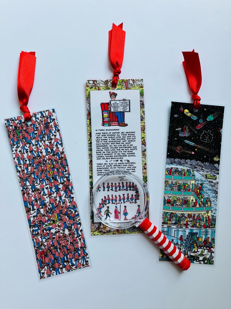 Where's Waldo Bookmarks: Laminated With Red Ribbon (set of 3) - Etsy