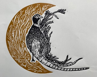 Wild Geese, Original Hand Carved, Hand Printed, Linocut Block Print - Etsy