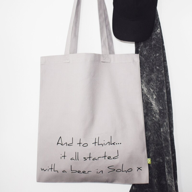 Letter Print Tote Bag - Etsy