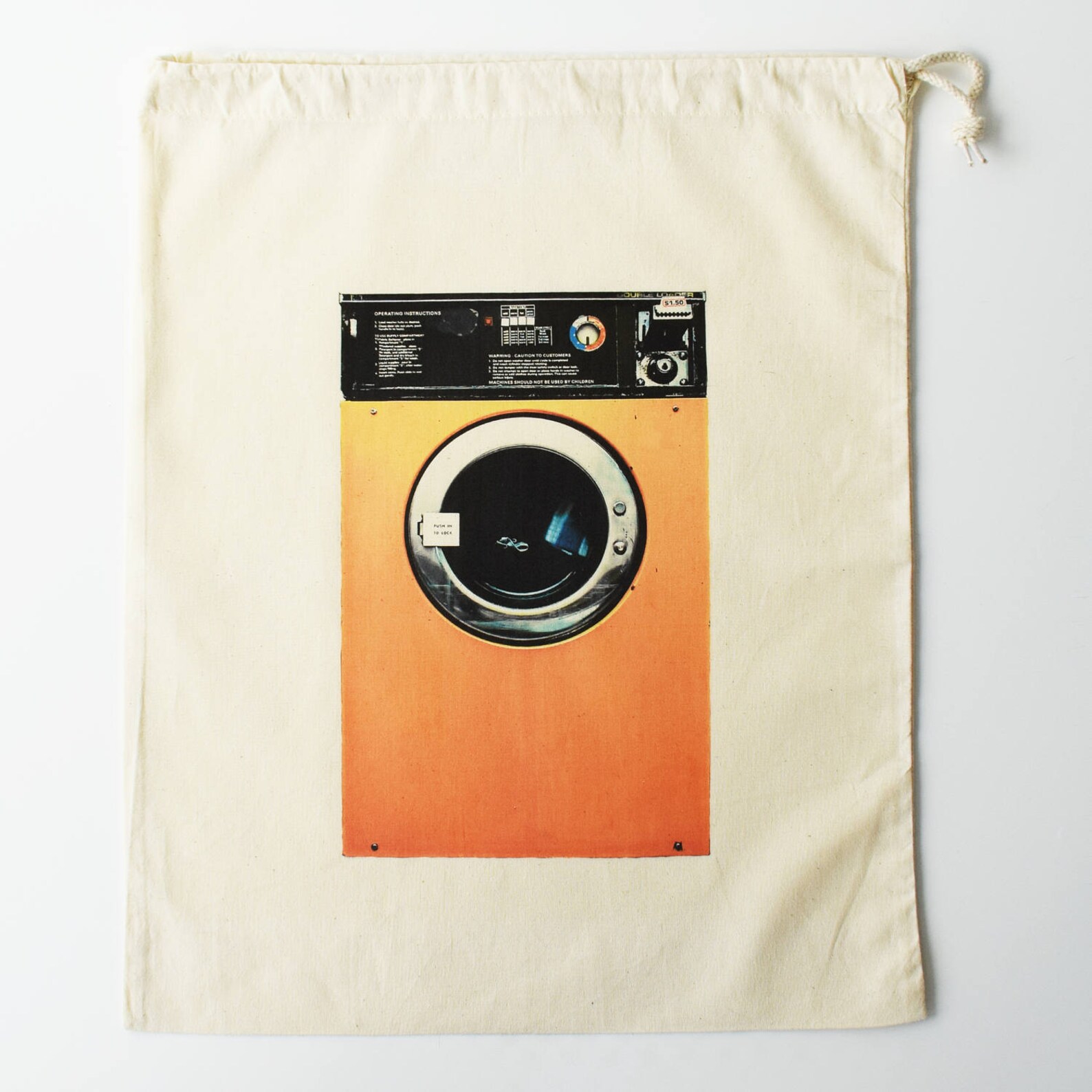 Laundry Bag Washing Machine Print Drawcord Cotton Bag - Etsy
