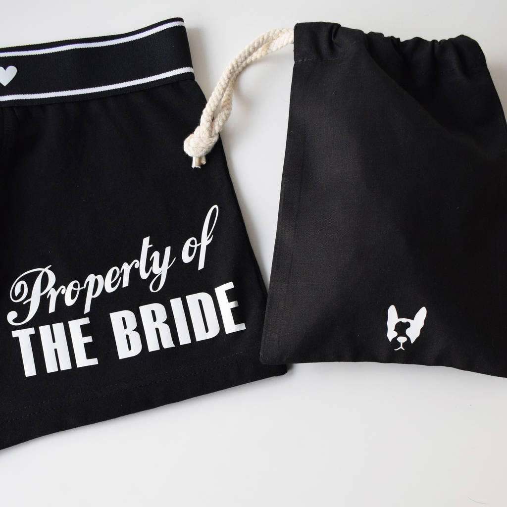 Property of the Bride Black Boxer Briefs - Etsy