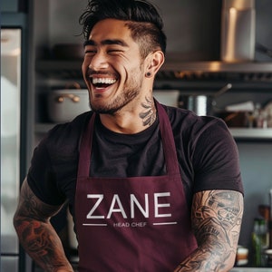 Personalised Name Apron, Cooking and Baking Essential, Gift for Him ...