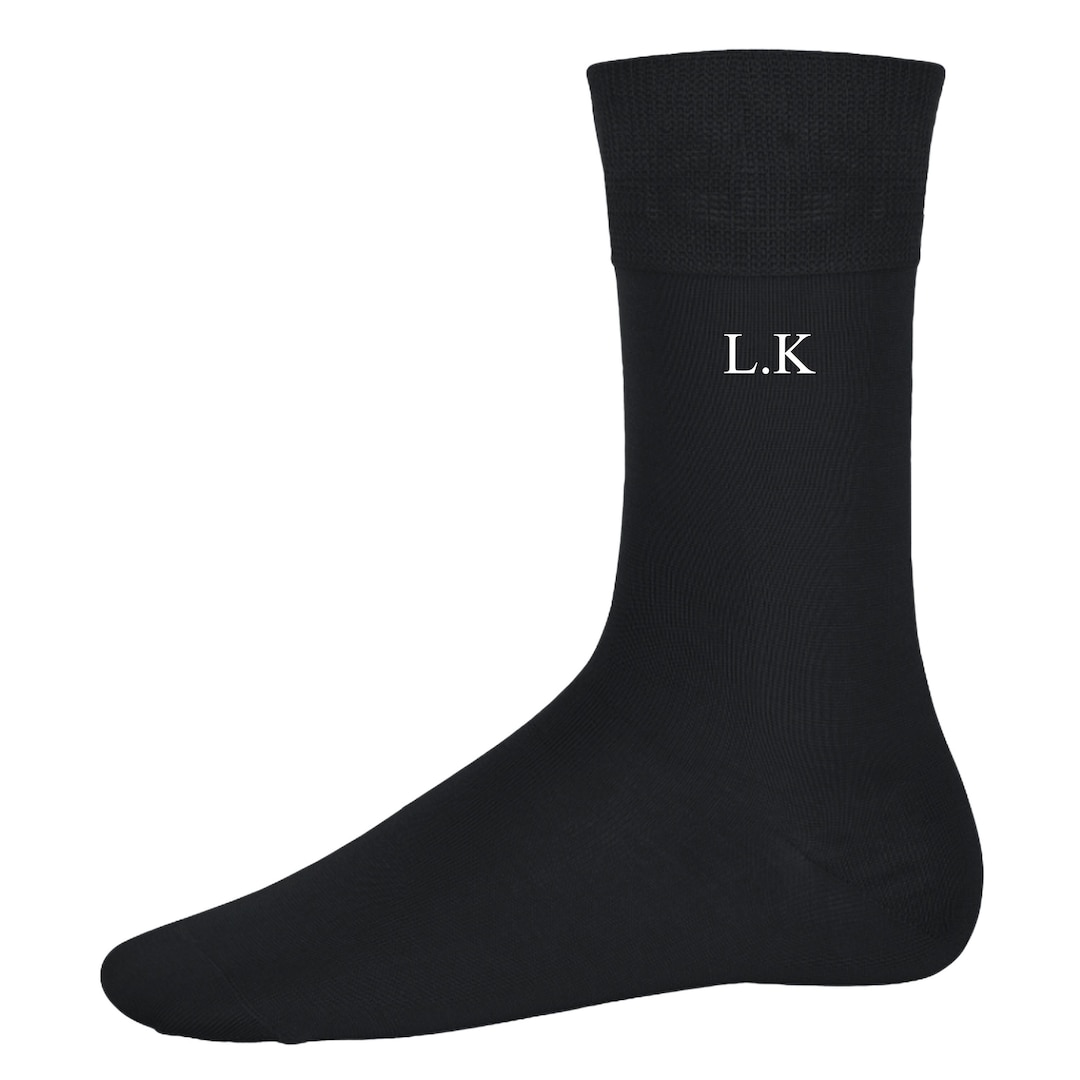 Monogram Initial Socks, Personalized Cotton Calf Socks - Etsy UK