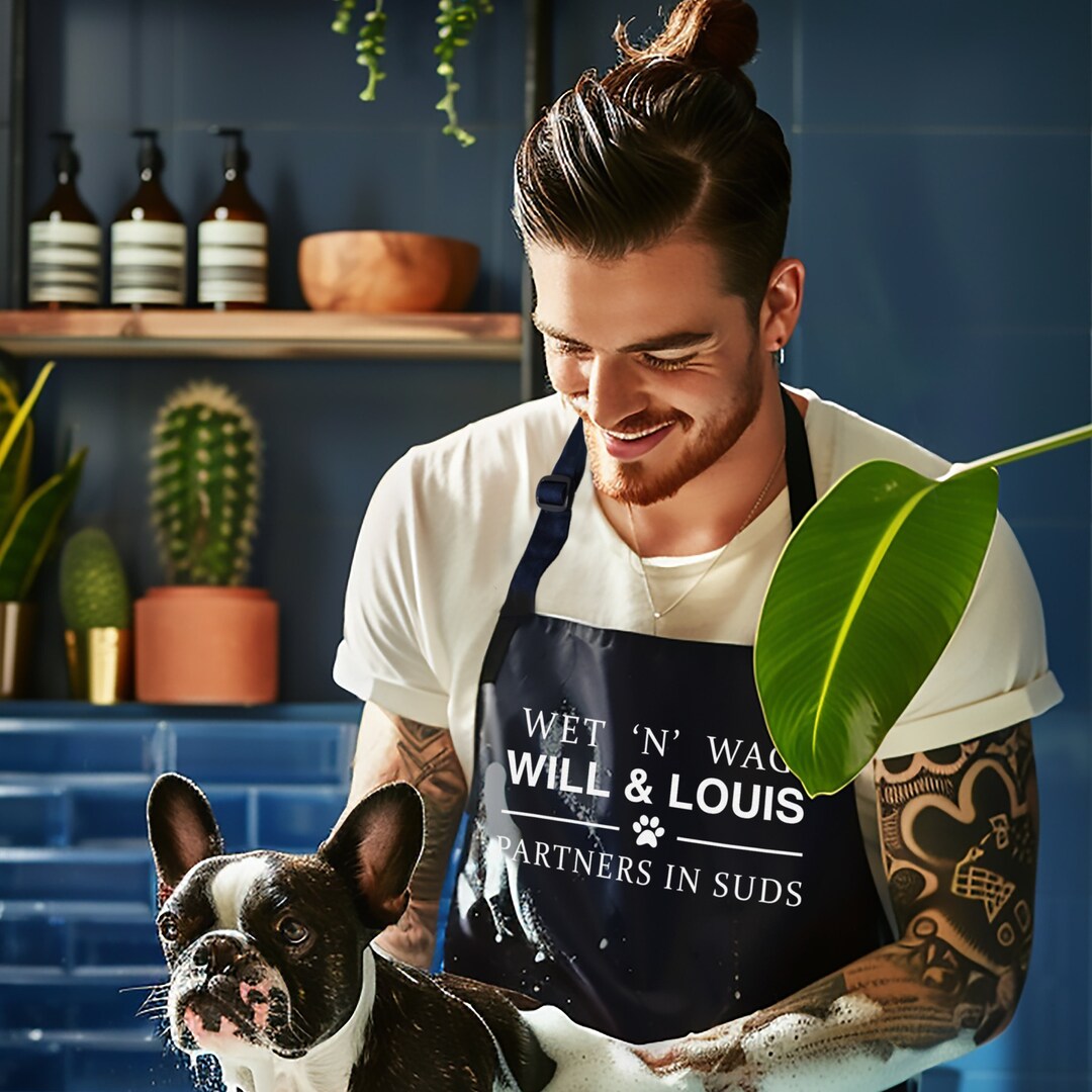 Personalised Dog Grooming Apron: Wet 'N' Wag, Dog Lover Gift - Etsy