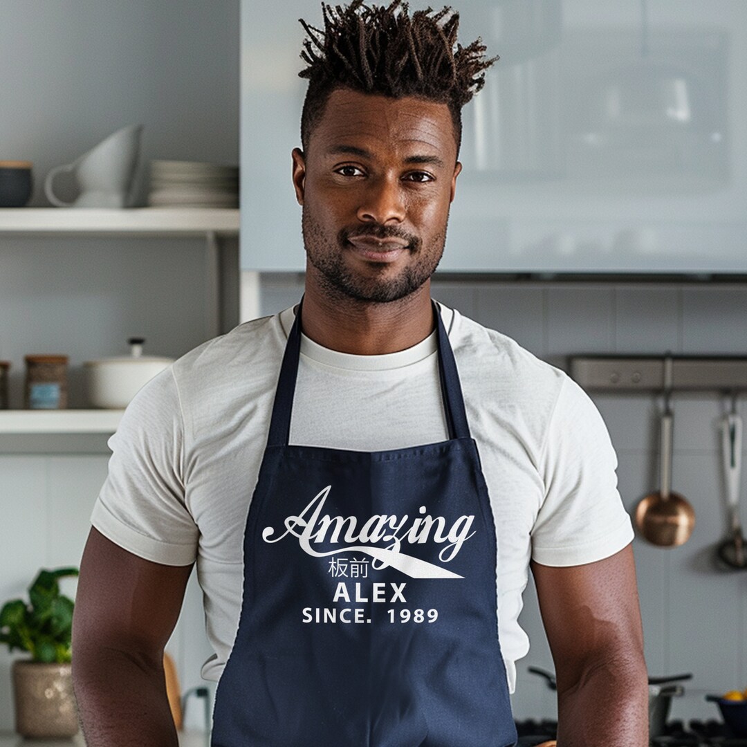 Personalised Chef Apron, Milestone Gift, Name Print - Etsy