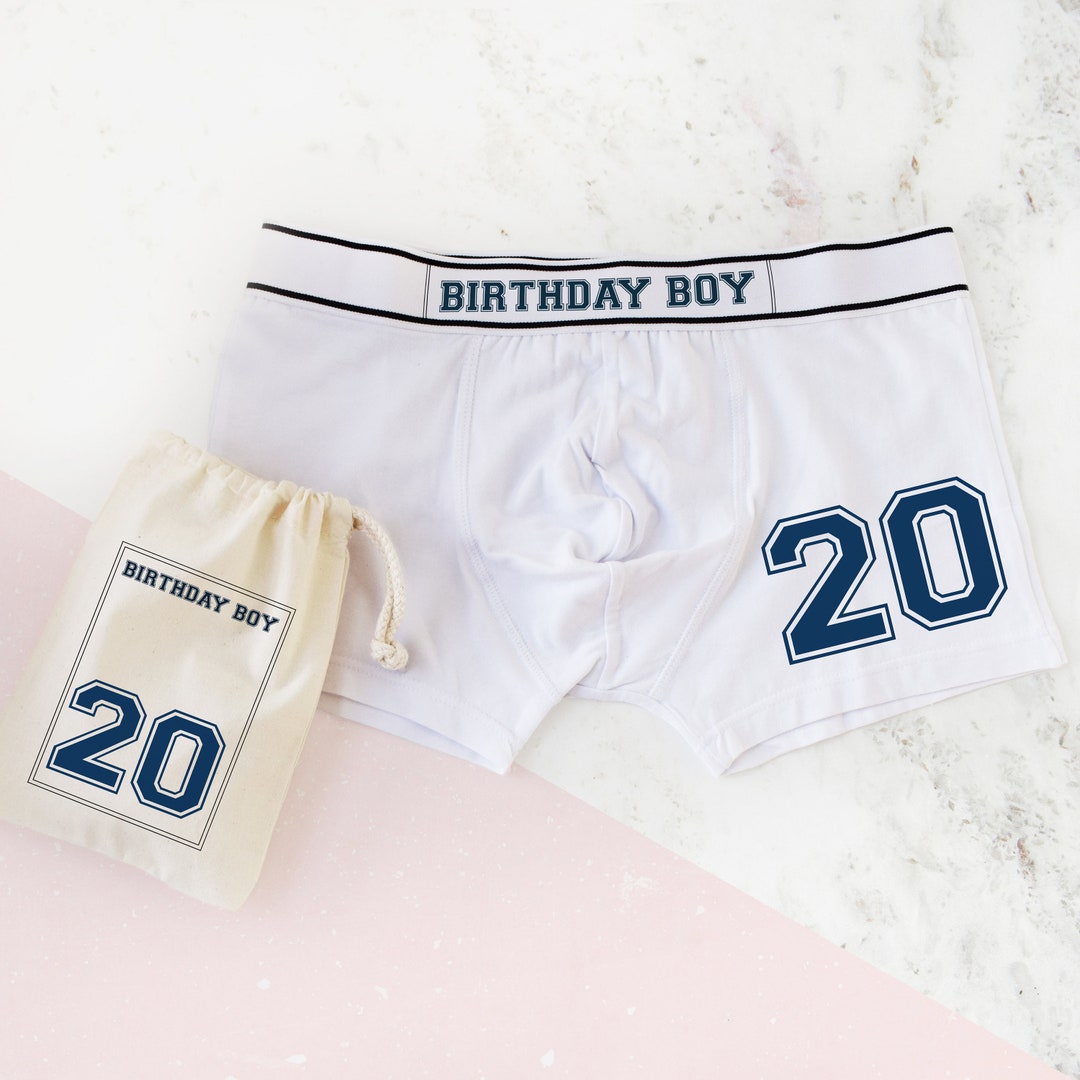 Personalised 20th Birthday Men's Boxer Briefs, Birthday Boy, Ideal Gift ...