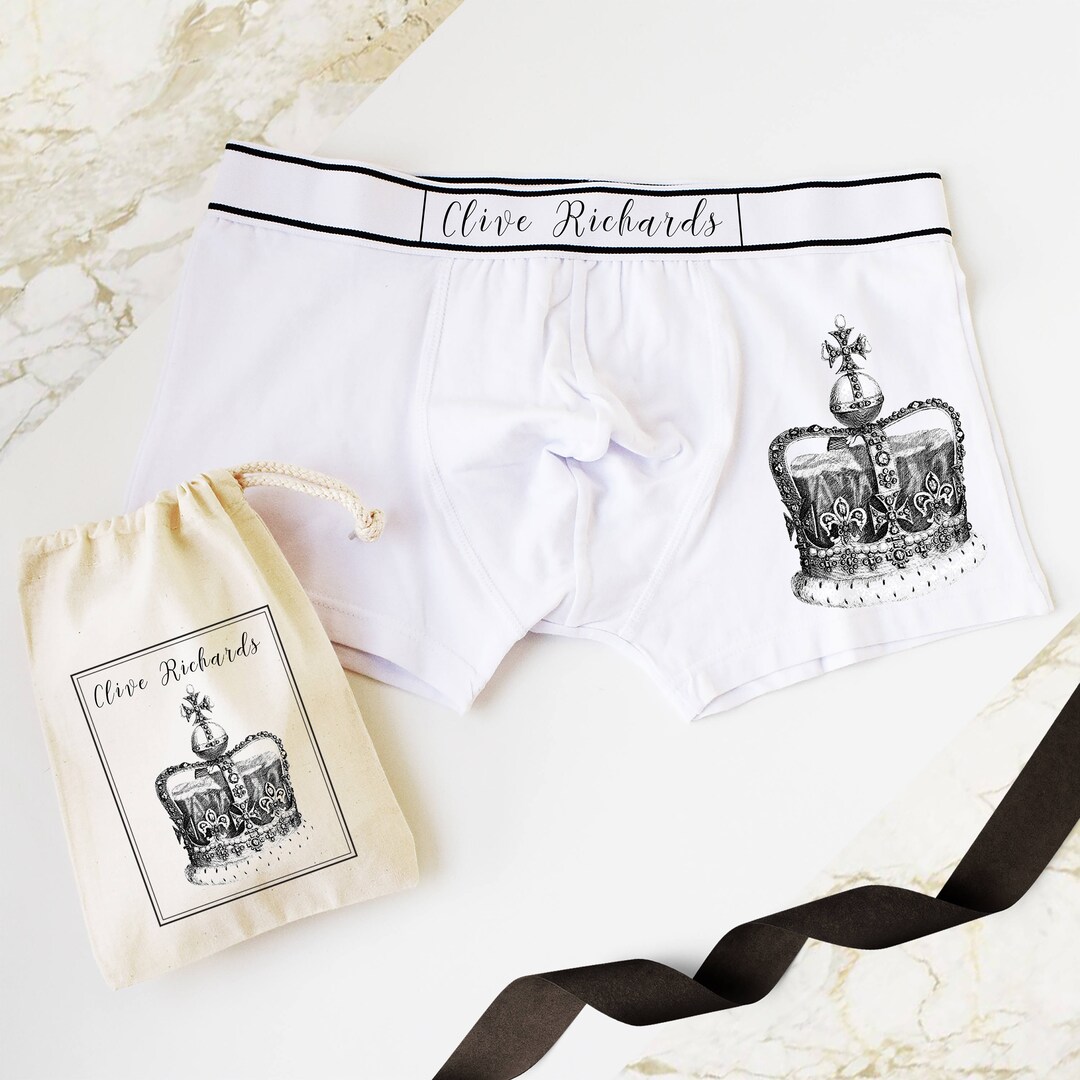 Crown Print Boxers, Personalised Men's Boxer Shorts, Mens Pants ...