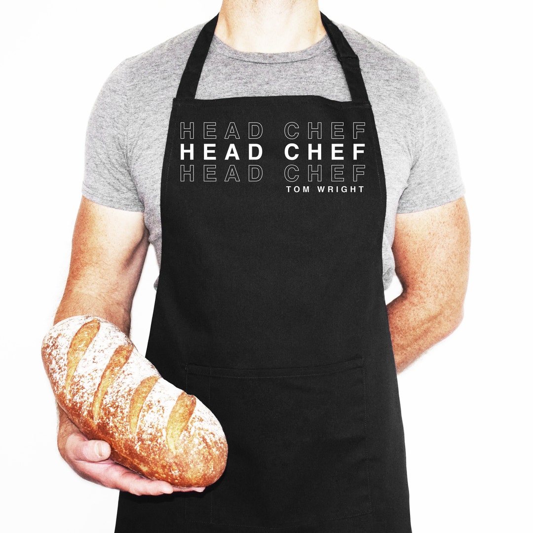 Personalised Head Chef Apron – Repeat Text Baking Gift - Etsy