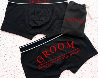 Groom Boxer Shorts, Personalised Boxers, Groom Underwear, Wedding ...