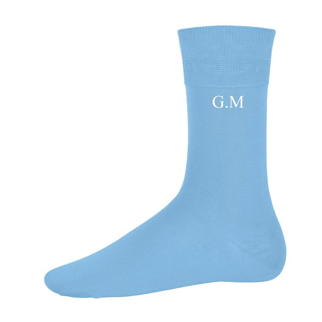 Personalized Turquoise Socks, Monogram Initial Socks, Groomsmen Gift - Etsy